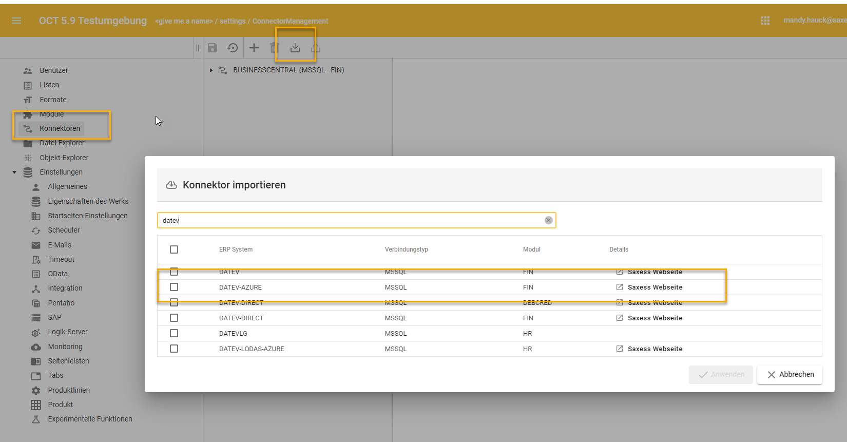 DATEV Anbindung mit manuellem Datenexport (Azure Blob Storage & File)